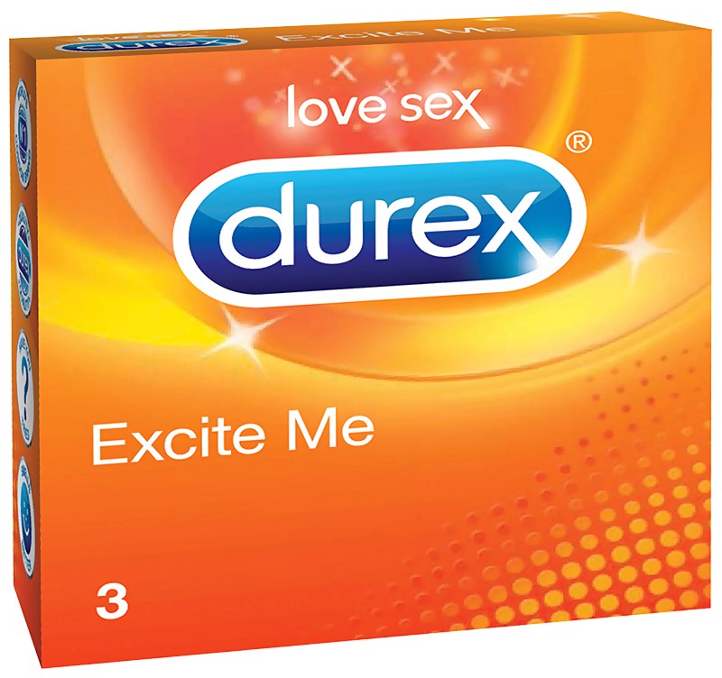 Durex Excite Me - 3 броя релефни презервативи - store.bg