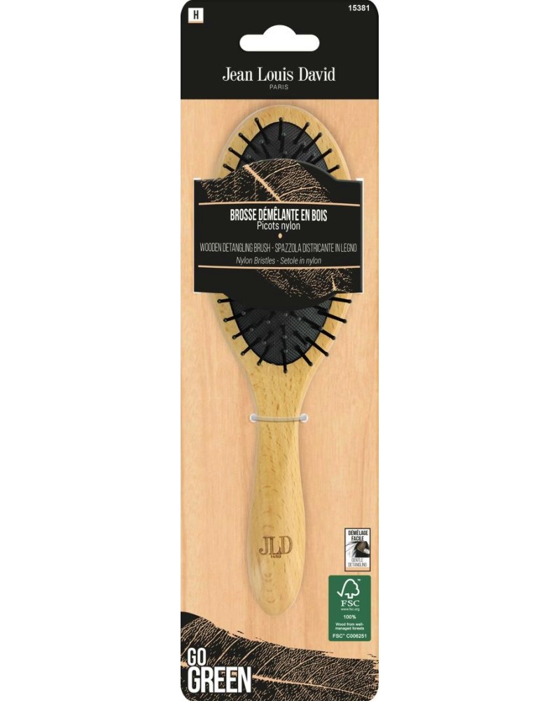 Дървена четка за коса JLD - store.bg
