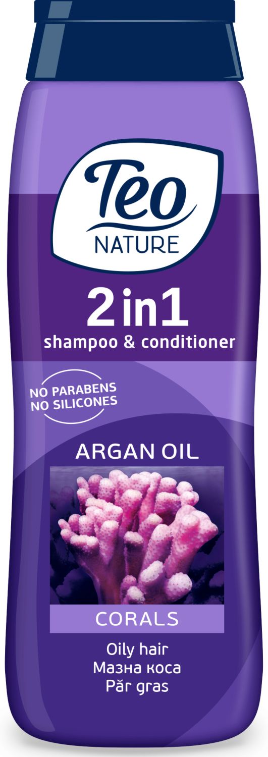 Шампоан и балсам в едно с арганово масло и корали - Teo Nature - store.bg