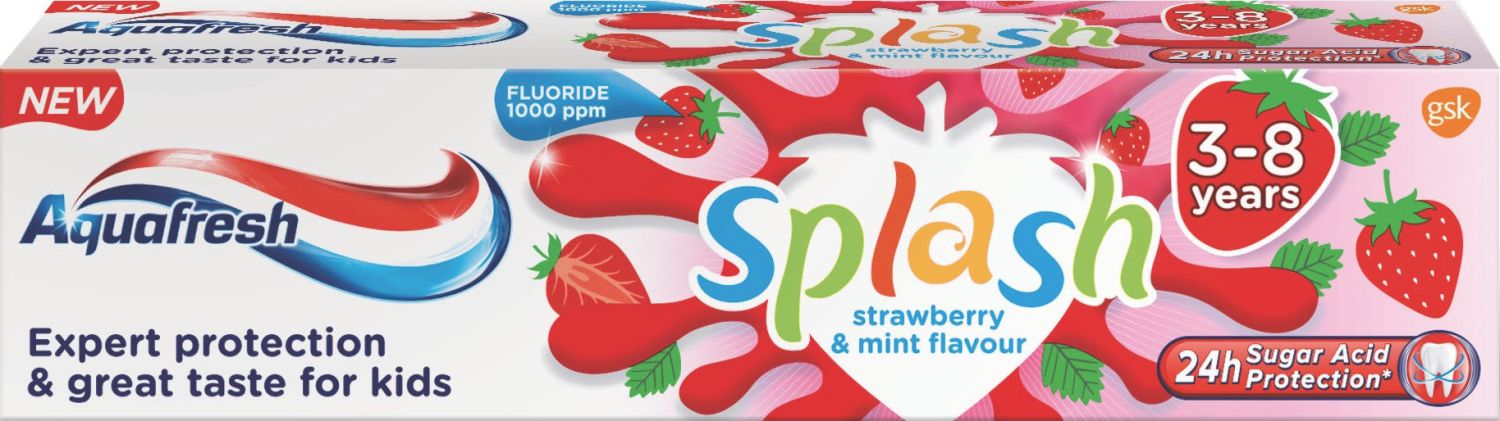 Aquafresh Детска паста за зъби ягода и мента - store.bg
