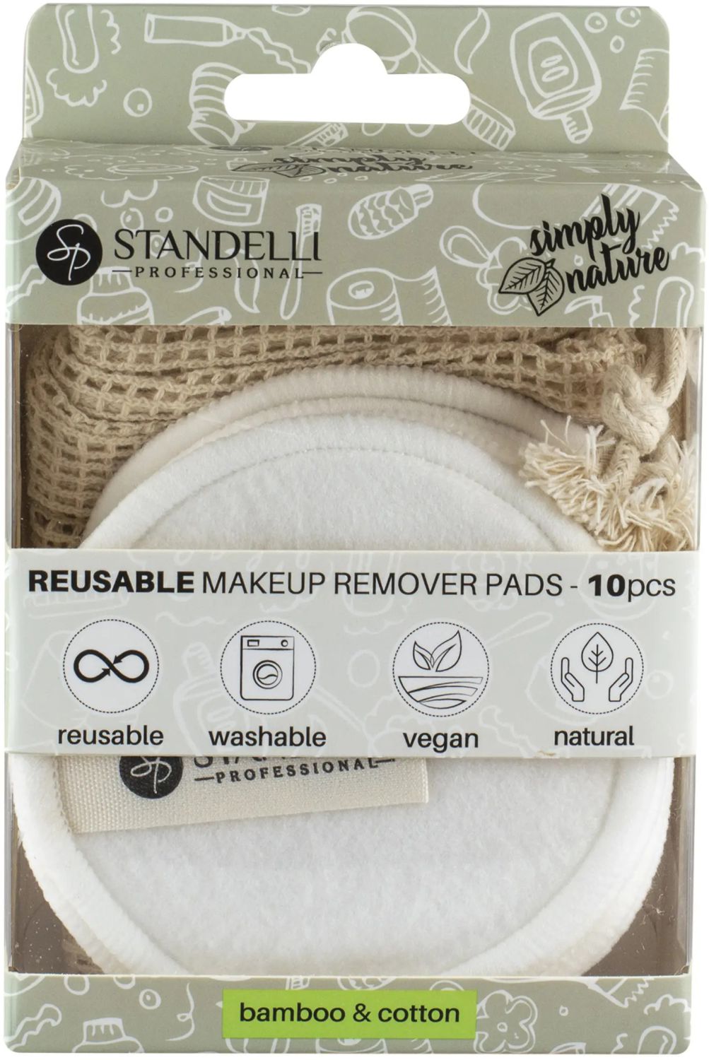 Тампони за грим за многократна употреба Standelli Simply Nature - store.bg