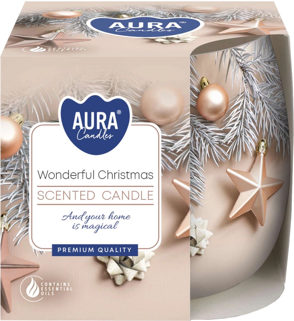 Ароматна коледна свещ Bispol Aura Wonderfull Christmas - store.bg