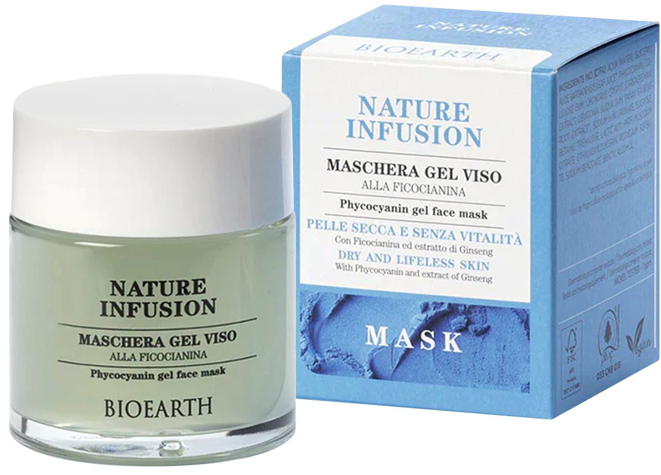 Гел маска за лице със спирулина Bioearth - store.bg